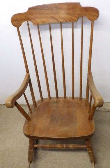 Old wood rocking chair, Tell City chairs brand and over style, solid ...