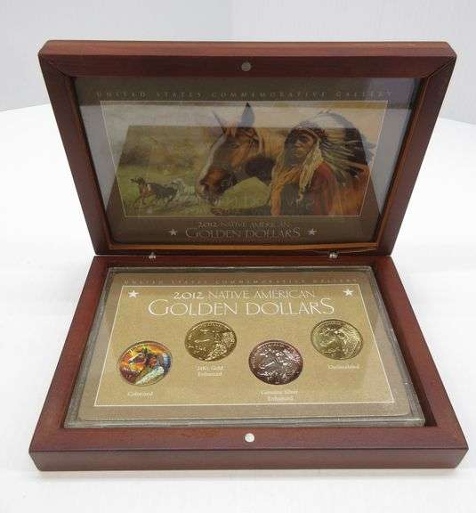 2012 Native American golden dollar set, includes: 1- Colorized, 1- 24K ...