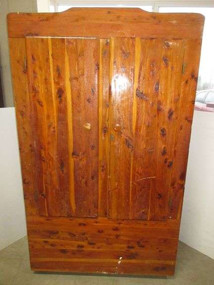 Antique cedar wardrobe, 42"W x 23"D x 71"H, very solid, few minor ...