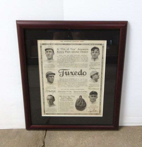 Antique 1915 original "Tuxedo Tobacco" ad featuring Ty Cobb Christy ...