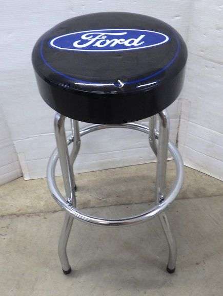 Ford shop stool, 29"H, cushion has some wear - Albrecht Auction Service
