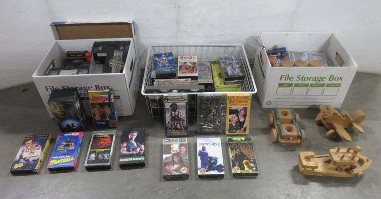 (3) Boxes of VHS tapes - Albrecht Auction Service