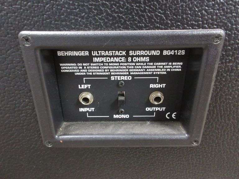 Behringer 4x12 slant back speaker cabinet, ultra stack around stereo or ...