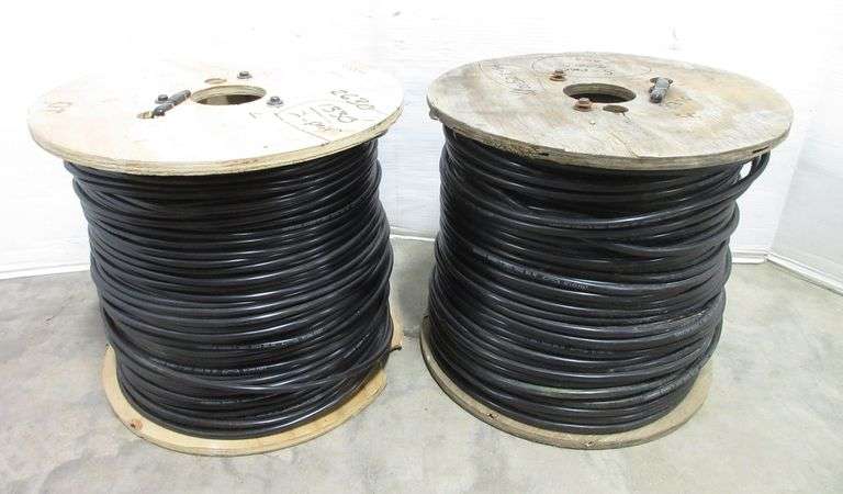 (2) Spools of 1300' 22 AWG two pair drop wire, each spool weighs 55 lbs ...