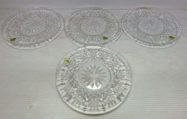 Older set of (4) Waterford Crystal Luncheon Plates, 8"Dia, like new ...