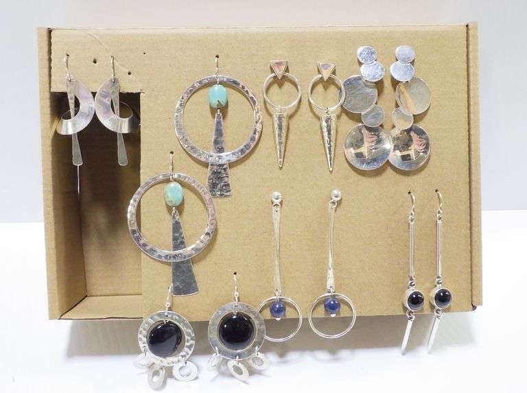 Collection of Dominique Dinouart Designs DDD pierced sterling earrings, highly desired designer ...