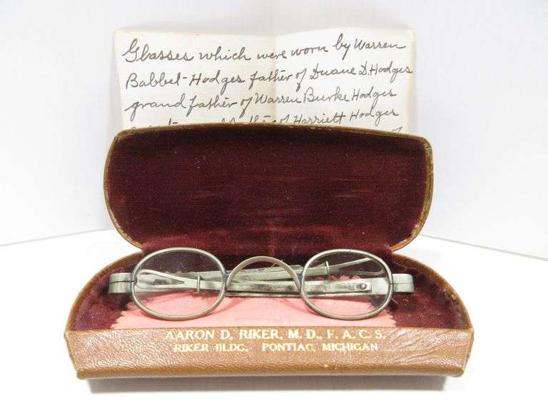 Antique eyeglasses, 1850's handwritten Provenance, showing original ...