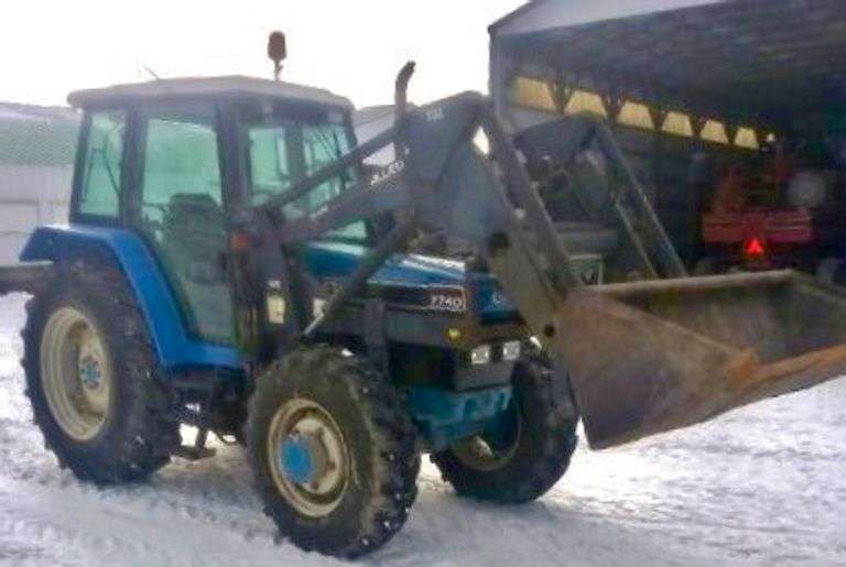 1993 Ford Tractor with an Allied 595 Self-Leveling Quick-Tach Loader ...
