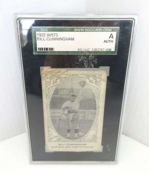 1922 W573 Older stripcard Bill Cunningham, New York Giants, graded ...