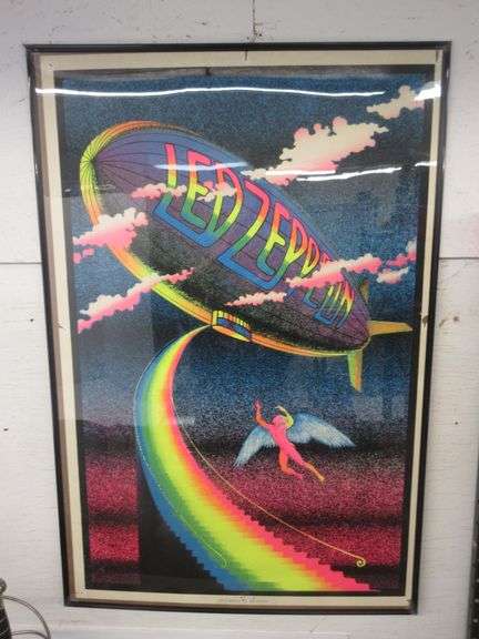 1970's Led Zeppelin Stairway to Heaven, fluorescent blacklight, felt ...