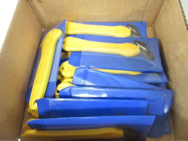 (17) Yellow safety hook style box tape cutters, 14- Klever Excel, and 3 ...
