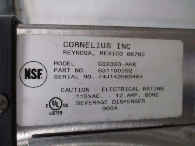 Cornelius CB2323 Drop-In soda fountain, 8-head automatic dispenser, nine circuit cold plate ice ...