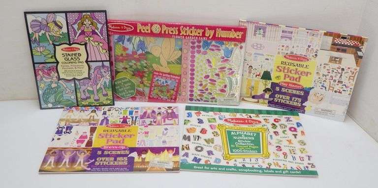(5) Melissa and Doug sticker and drawing books, new - Albrecht Auction ...