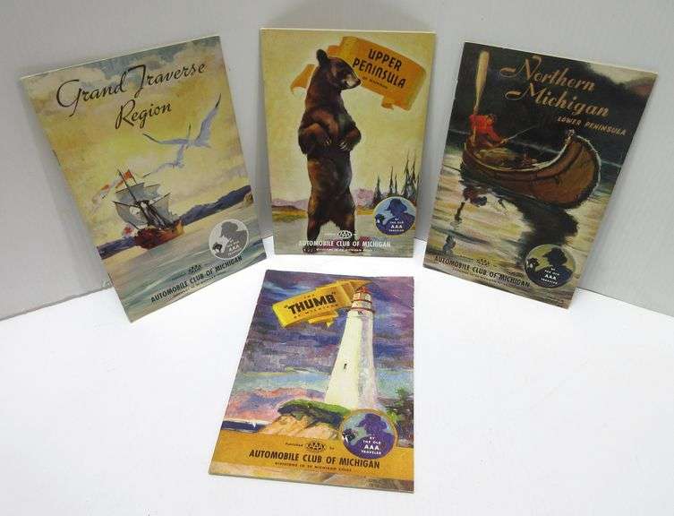 (4) 1930's AAA Automobile Club of Michigan travel booklets by The Old ...