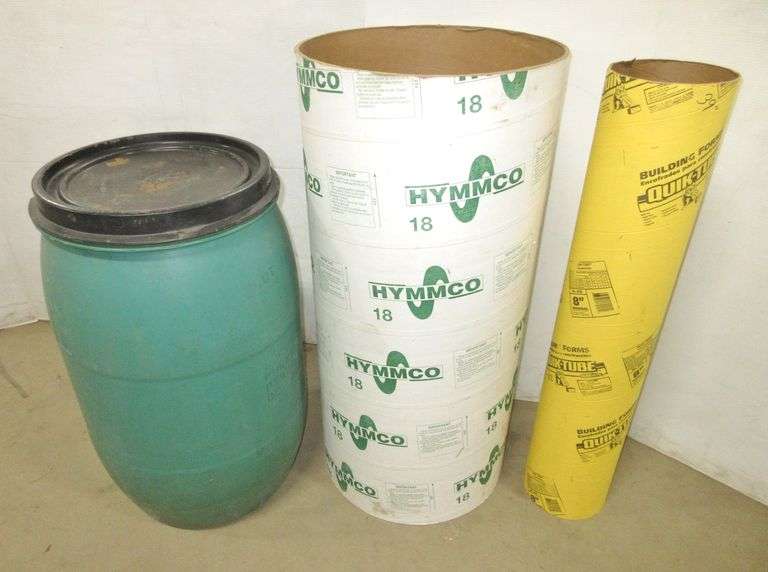 Hymco 18" cement form, quick tube 8" cement form, both 39"H, green ...