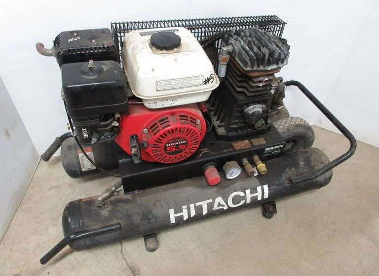 Hitachi gas powered air compressor, 5.5 HP Honda motor, needs a shot of ...