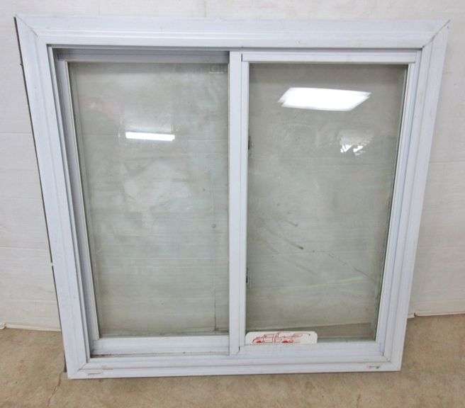 Vinyl window, approx. 36" x 36", used - Albrecht Auction Service