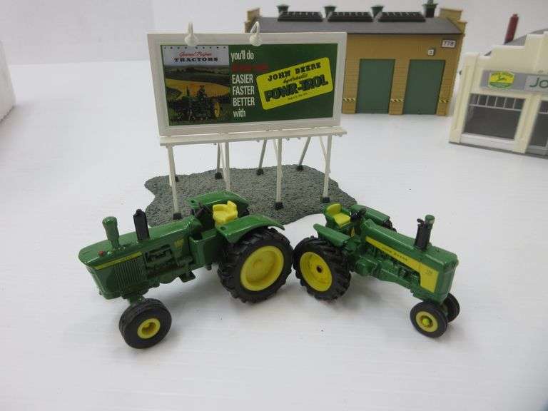 HO Scale Buildings, includes: John Deere Dealer with (10) Tractors and ...