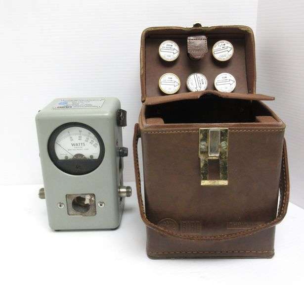 Bird thruline model 43 wattmeter, includes: (5) RF elements, and ...