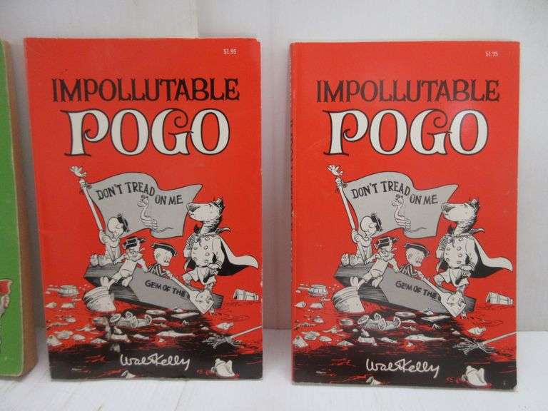 (5) Vintage softcover "Pogo" comic strip books, by Cartoonist Walt ...