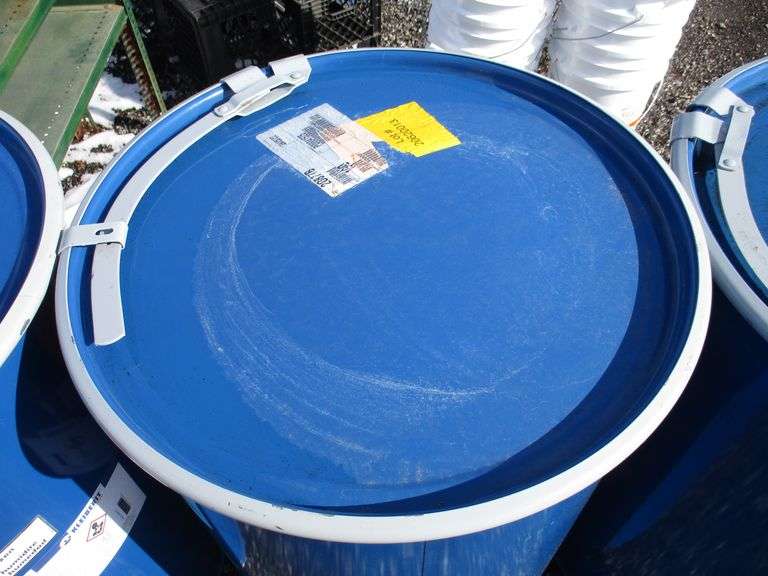 (3) 55-Gallon storage drums with lids and clamp-on rings, clean inside ...