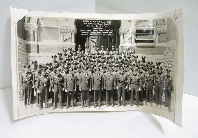 1955 Detroit Police Academy class photo, 16"W x 10"H - Albrecht Auction ...