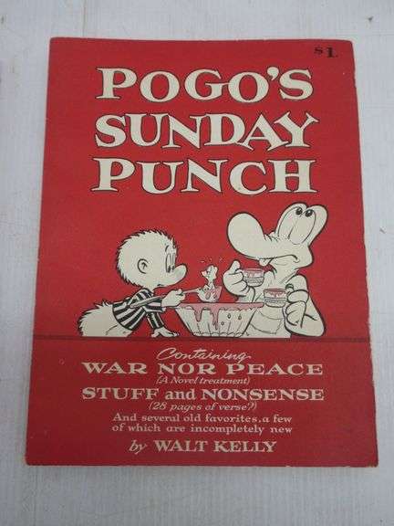 (5) Vintage softcover "Pogo" comic strip books, by Cartoonist Walt ...