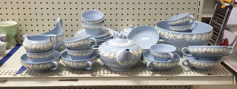 Older Wedgwood embossed Queensware, (33) pieces, made in England ...