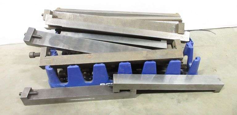 Tray full of work holding fixtures for the metal shaper or milling ...