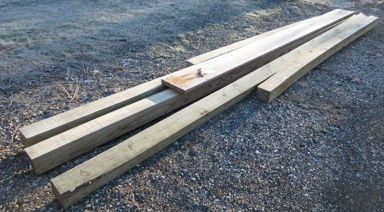 (5) Treated posts, includes: Three- 6 x 6 x 18, Two- 6 x 6x 12, One- 2 ...