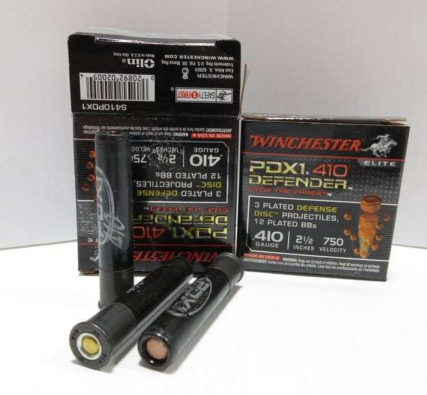 (20) Rounds of Winchester 410 Defender three plated defense disc ...