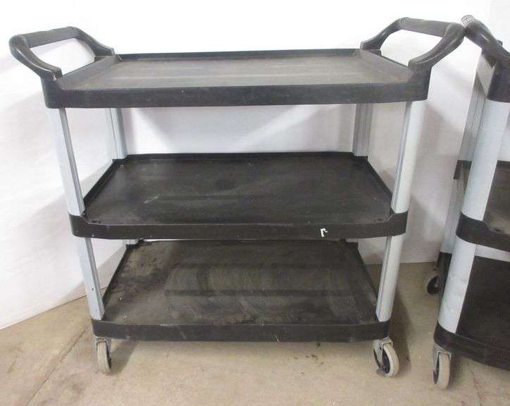 (2) Rolling Rubbermaid carts, 27" x 40" x 38"H, good - Albrecht Auction ...