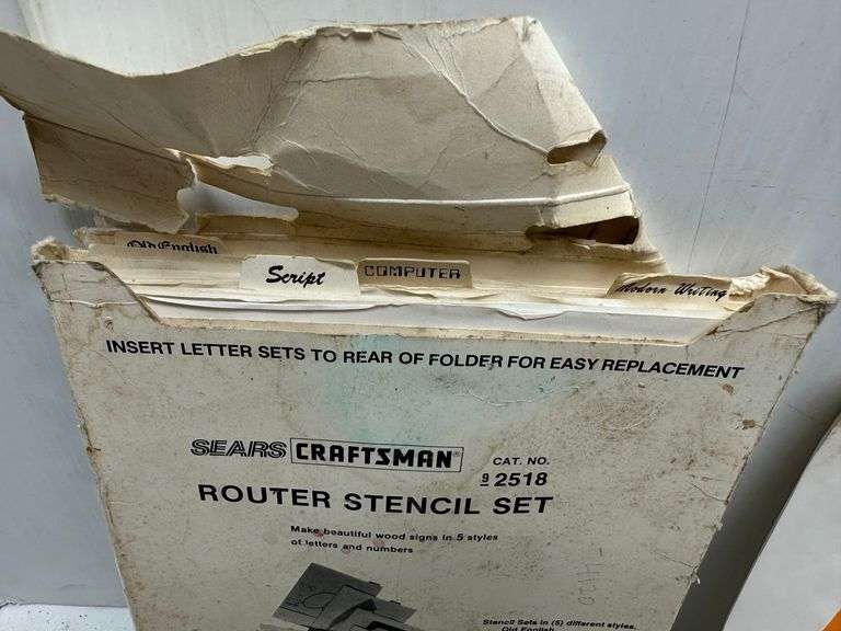 Sears-Craftsman router stencil set - Albrecht Auction Service