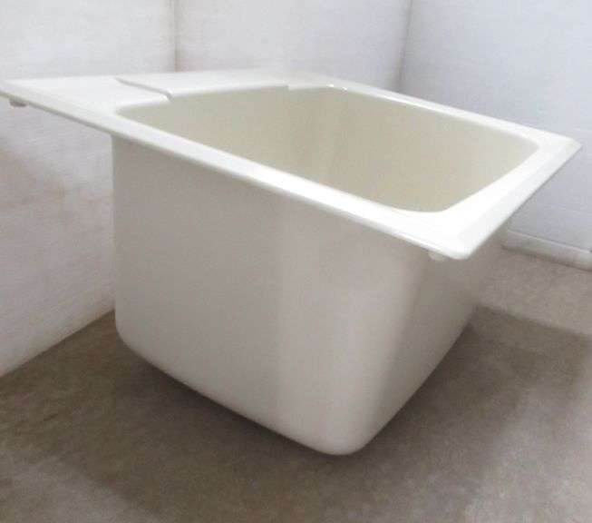 Mustee Model No. 10 self rimming bone laundry tray, 24 7/8"W x 13 3/4"D ...