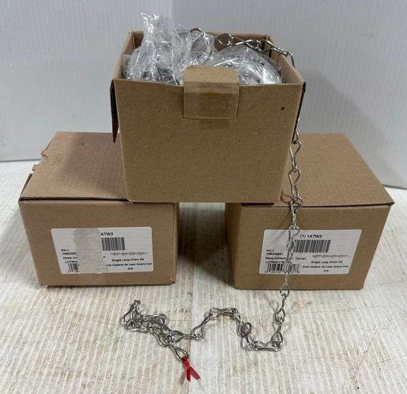 (3) 100' Stainless steel no. 16 single loop jack chains, new - Albrecht ...