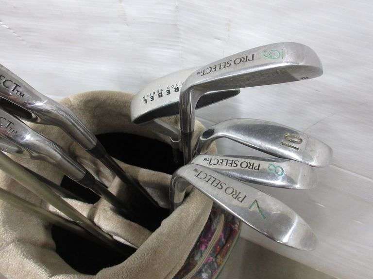 Women's pro select golf clubs with bag, include: Driver, four- 8 irons ...