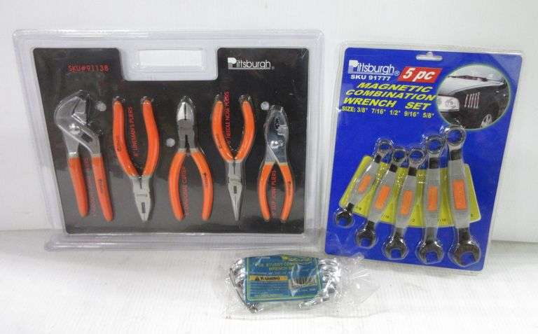 (3) Tool sets, include: Pittsburgh 5-piece pliers, Pittsburgh 7-piece ...