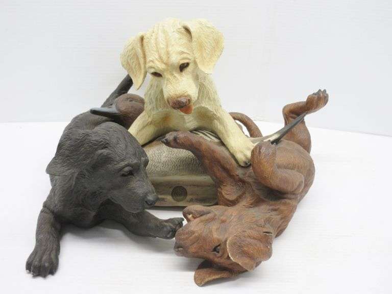 Collectible Ducks Unlimited 3 Labrador Retriever Puppies and Duck ...