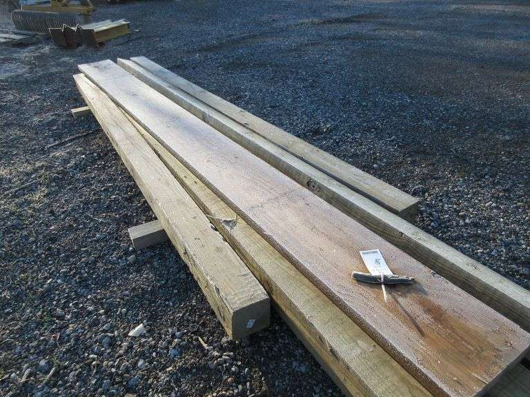 (5) Treated posts, includes: Three- 6 x 6 x 18, Two- 6 x 6x 12, One- 2 ...