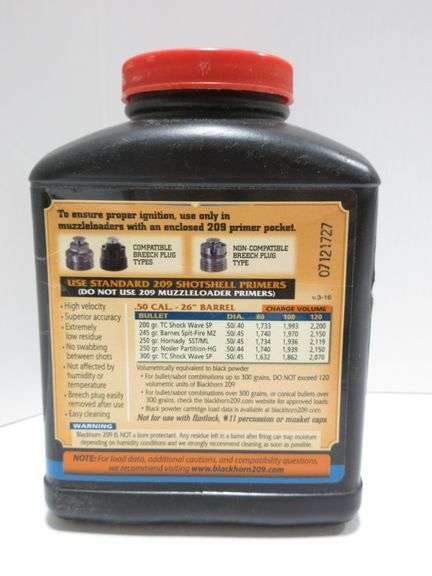 Blackhorn muzzleloader powder, new; (3) Packs of .50 cal. rapid loaders ...