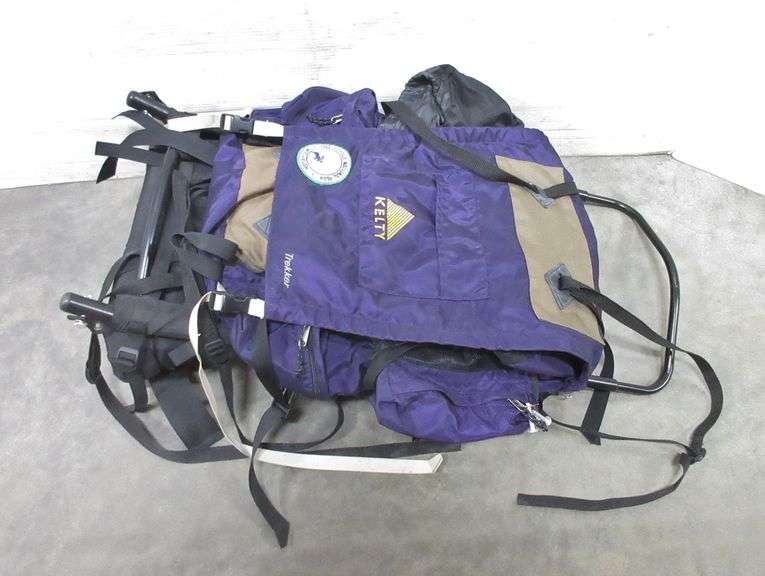 Hiking backpack, Kelty Trekker, purple in color, has a lot of ...