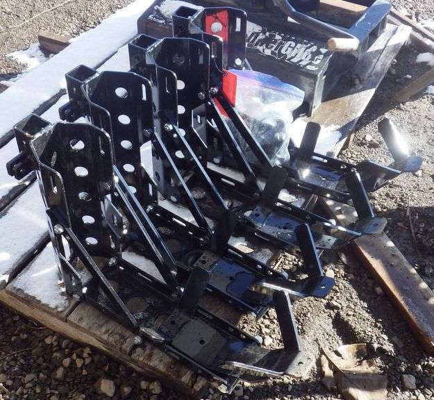 (4) Steel motorcycle locking wheel chocks, adjustable with straps ...