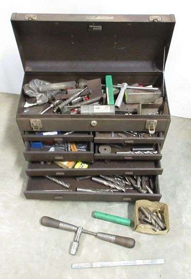 Kennedy model 520 machinist tool box with cutters and machinist tool ...