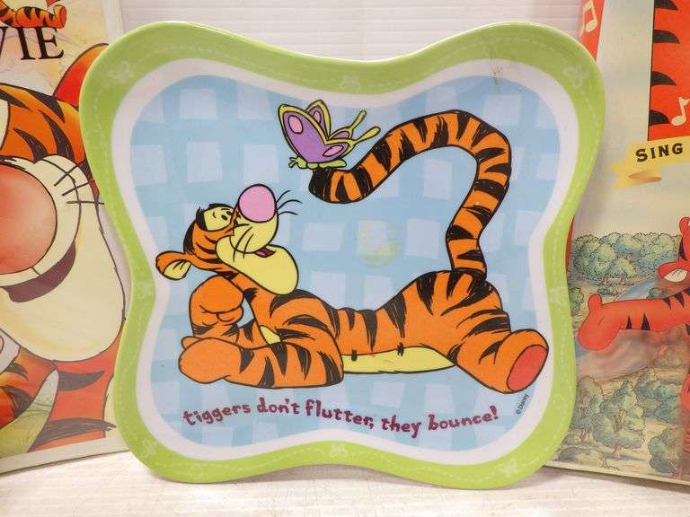 Tigger Blue Mug; Tigger plates; Tigger Figurines, 4 1/2"H; The Tigger ...
