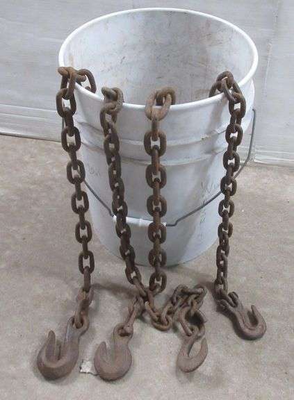 (3) Double hook logging chains, have hooks on both ends: 12'L, 9'2"L ...