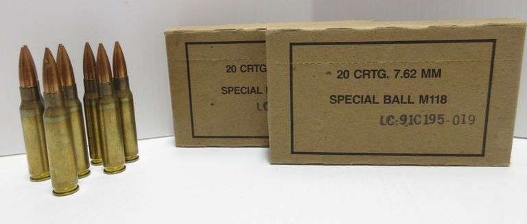 (48) Rounds of U.S. Military .308/7.62 M118 sniper ammo - Albrecht ...