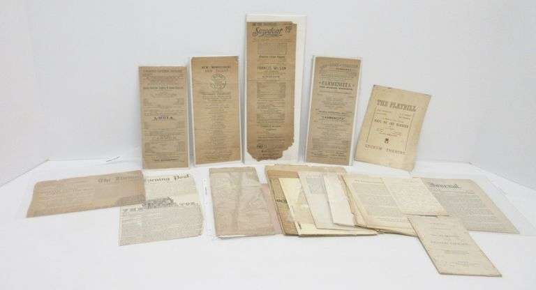 Assorted 19th century and early 20th century theatre advertising ...