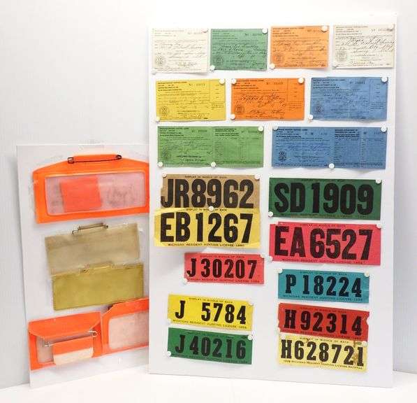 (9) Michigan resident hunting licenses, paper, 1937 to 1949; (10 ...