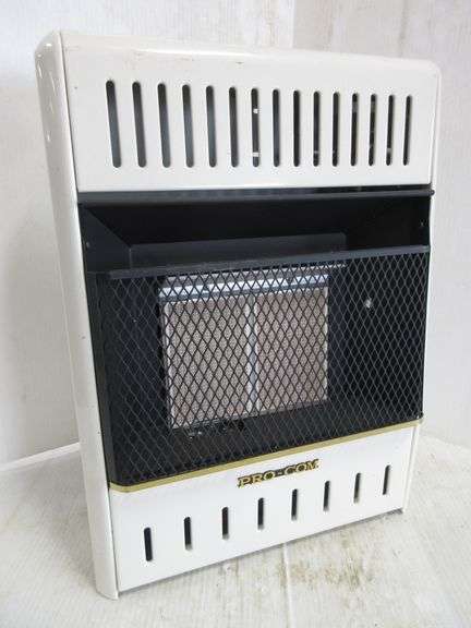 Pro-Com propane heater, 14"W x 6"D x 19"H, good - Albrecht Auction Service