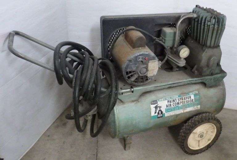 Sears Air Compressor, 1 HP, 100 PSI, works - Albrecht Auction Service